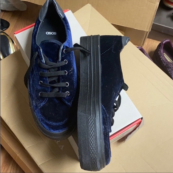 ASOS | Shoes | Asos Zara Style Velvet Platform Sneakers | Poshmark